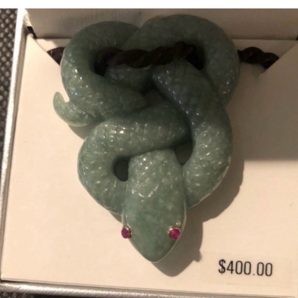 Jewelry | Jade Snake Necklace Gemstone Eyes Nwt Stunning Snake Awesome ...